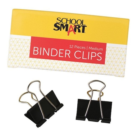 School Smart Binder Clip, 1-1/4 Inches, Medium, Pack of 12 PK 032400 | Zoro