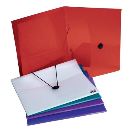 School Smart Polypropylene Portfolio, 4 Pockets, Assorted Colors 081931 ...