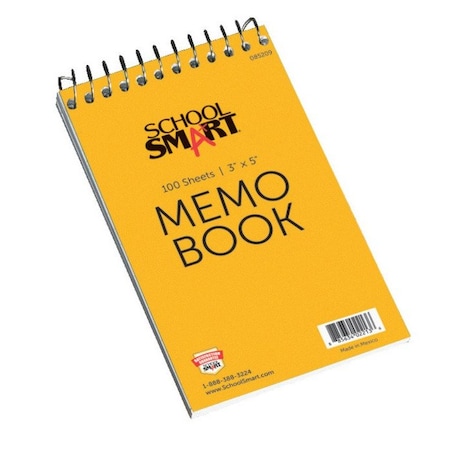 School Smart Top Opening Memo Notebook, 3 x 5 Inches, 100 Sheets ...