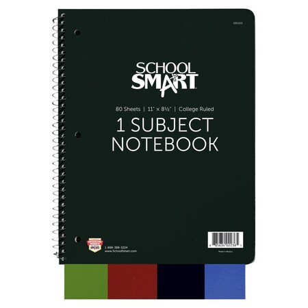 School Smart PAPER NOTEBOOK 1 SUBJECT 11X8.5 80 SHEET P085420SS-5987 | Zoro