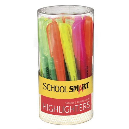School Smart HIGHLIGHTER ASSORTED COLORS PEN 20 PK HY100200-20ASST | Zoro
