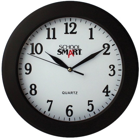 School Smart CLOCK - WALL 10 INCH - WHITE DIAL/BLACK FRAME SSG-0002 | Zoro