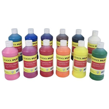 School Smart PAINT TEMPERA ASST COLORS Pint, 12 PK 2002706 | Zoro