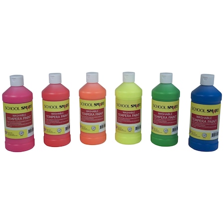 School Smart PAINT TEMPERA WASH FLUORESCENT Pint, 6 PK 2002798 | Zoro