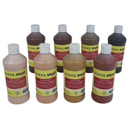 School Smart PAINT TEMPERA WASH ASST MULTICULTURAL Pint, 8 PK 2002802 ...