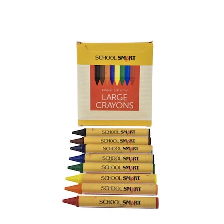 School Smart CRAYONS 8 LARGE - PK TPG-951 | Zoro
