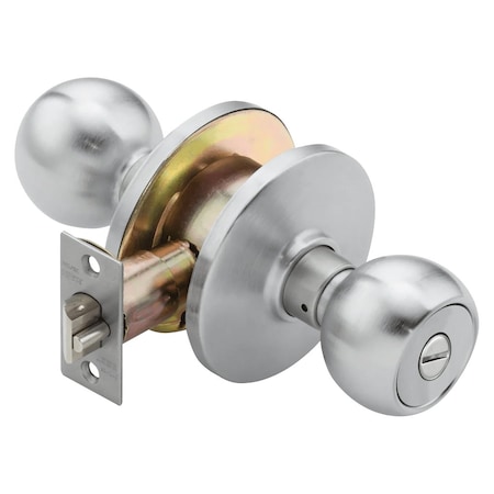 Best Grade 2 Privacy Cylindrical Lock, Round Knob, Non-Keyed, Satin ...