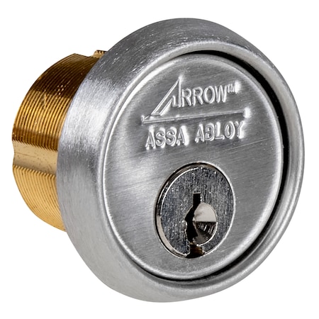 Arrow Lock 1-1/4" Mortise Cyl, 6-pin AR keyway, KD, AM2 Cam, US32D, 4 ...