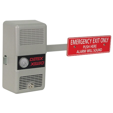 Detex Emergency Exit Alarm Device, RIM Cylinder C Keyway, 36", Gray ECL ...