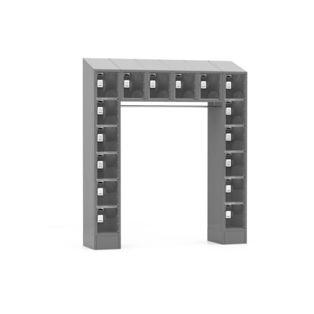 Lockup (2) Single wide, 6-tier/connecting bridge 4-tier wide w/Polycarb ...
