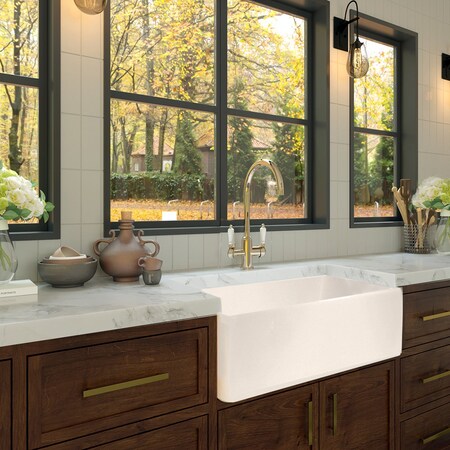 Nantucket Sinks 30 Inch Bisque Fireclay Farmhouse Kitchen Sink Offset ...