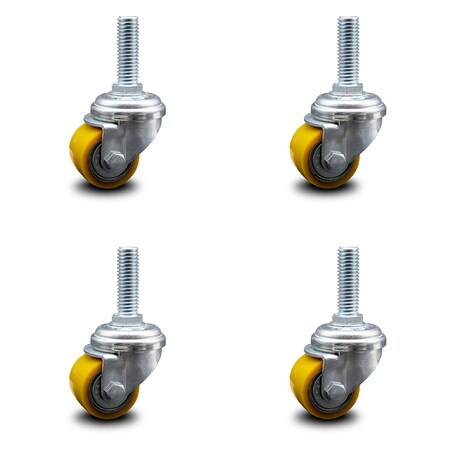 Service Caster Low Profile Polyurethane 35mm Wheel 1/2 Inch Threaded ...
