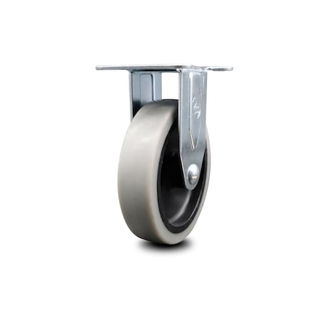 Service Caster 4 Inch Thermoplastic Rubber Wheel Top Plate Rigid Caster ...