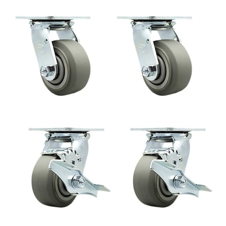 Service Caster Tool Box Caster Wheel Set 4'' Thermoplastic Rubber ...