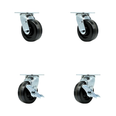 Service Caster Tool Box Caster Wheel Set 5'' Phenolic Swivel Casters ...