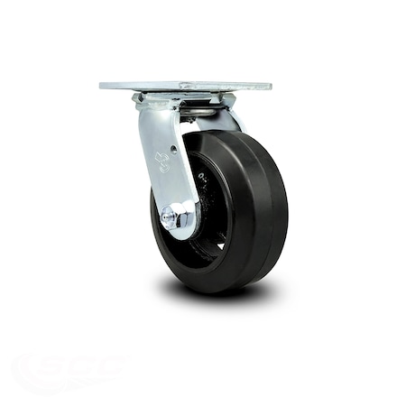Service Caster 5 Inch Rubber on Steel Wheel Swivel Caster with Ball ...