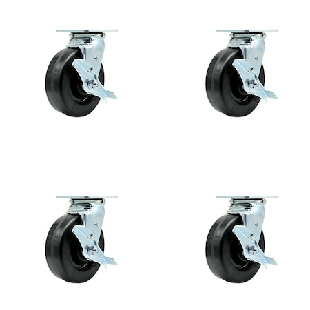 Service Caster Tool Box Caster Wheel Set 6'' Phenolic Swivel Casters ...