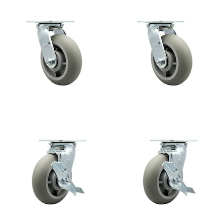 Service Caster Tool Box Caster Wheel Set 6'' Thermoplastic Rubber ...