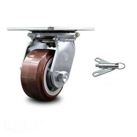 Service Caster 4 Inch Heavy Duty Polyurethane Caster with Ball Bearing ...