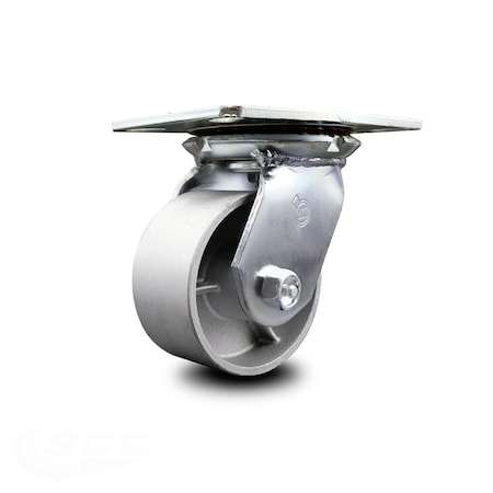 Service Caster 4 Inch Heavy Duty Top Plate Semi Steel Swivel Caster ...