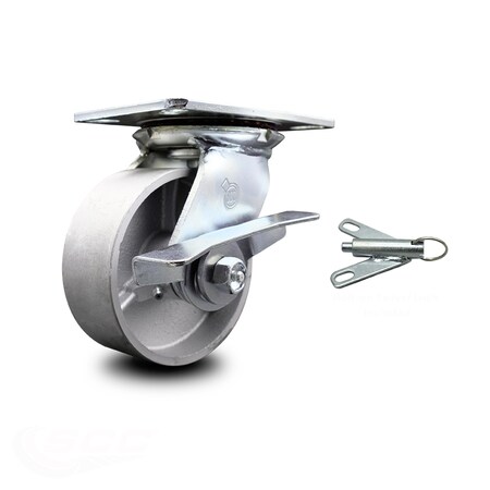 Service Caster 5 Inch Semi Steel Caster with Roller Bearing and Brake ...