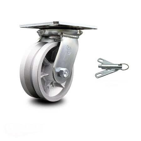 Service Caster 5 Inch Heavy Duty V Groove Semi Steel Caster with Roller ...