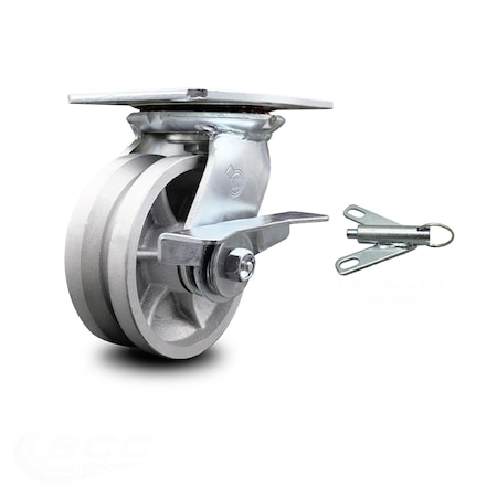 Service Caster 5 Inch V Groove Semi Steel Caster with Roller Bearing ...