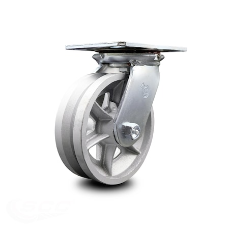 Service Caster 6 Inch Heavy Duty Top Plate V Groove Semi Steel Swivel ...