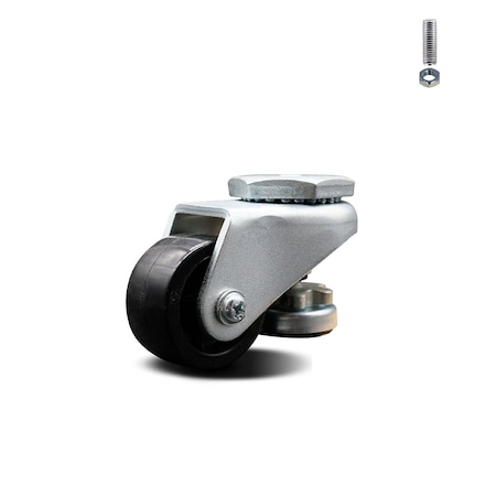 Service Caster Nylon Swivel Threaded Stem Caster w/2" Black Wheel and ...
