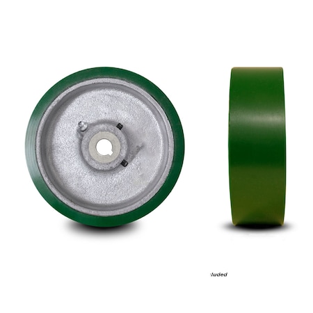 Service Caster 4" x 1.5" Poly Tread on Cast Iron Keyed Drive Wheel ...