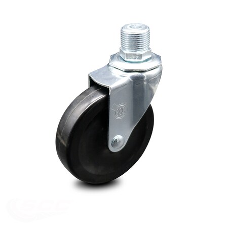 Service Caster 4 Inch Soft Rubber Wheel with ¾ NPT Pipe Thread Stem ...
