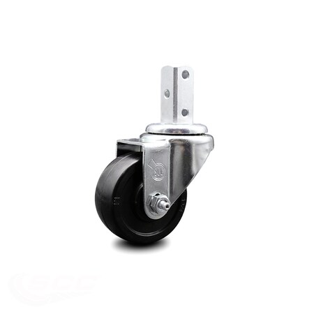 Service Caster 3 Inch Soft Rubber Wheel Swivel 3/4 Inch Square Stem ...