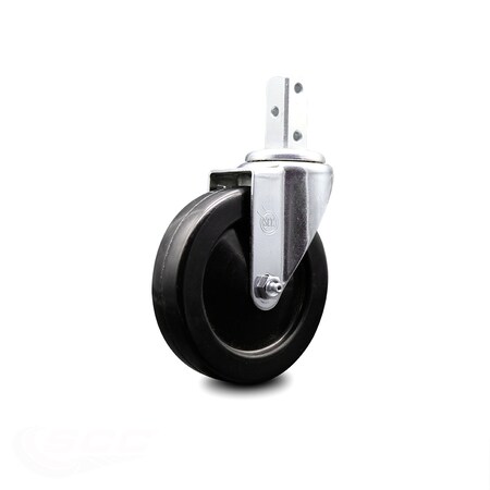 Service Caster 5 Inch Soft Rubber Wheel Swivel 7/8 Inch Square Stem ...