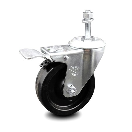 Service Caster 4 Inch Phenolic Swivel 10mm Threaded Stem Caster with ...