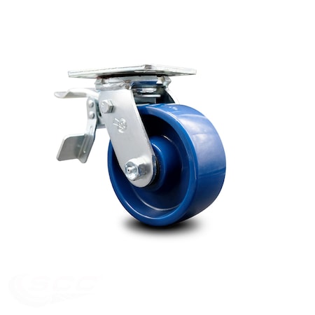 Service Caster 5 Inch Solid Polyurethane Caster with Roller Bearing and ...