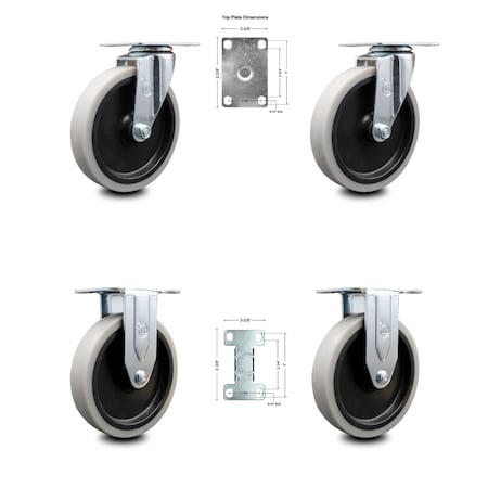 Service Caster 5" Rubbermaid Cart Casters - Non-Marking Wheel 4400 ...