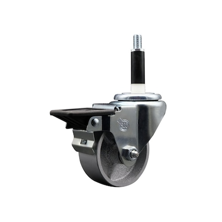 Service Caster 3'' Semi Steel Swivel 7/8'' Expanding Stem Caster with ...