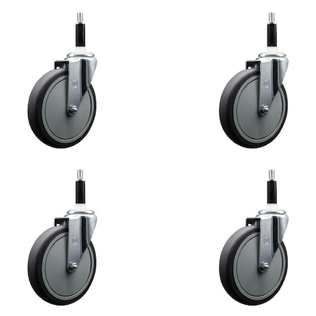 Service Caster 6'' Thermoplastic Rubber Wheel Swivel 7/8'' Expanding ...