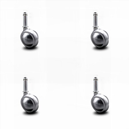 Service Caster 2 Inch Bright Chrome Ball Caster – 7/16 Inch Grip Ring ...