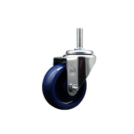 Service Caster 35 Inch Solid Polyurethane Wheel Swivel 34 Inch Threaded ...