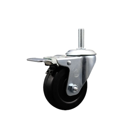 Service Caster 35 Inch Hard Rubber Wheel Swivel 34 Inch Threaded Stem ...