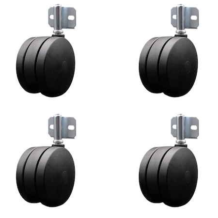 Service Caster 4'' Extra Large Heavy Duty Twin Wheel Caster Side ...