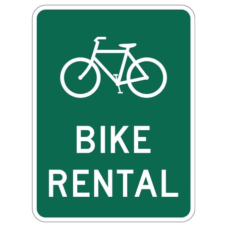 Sign Solutions Usa Bike Symbol Bike Rental, Aluminum, 24 in x 18 in ...