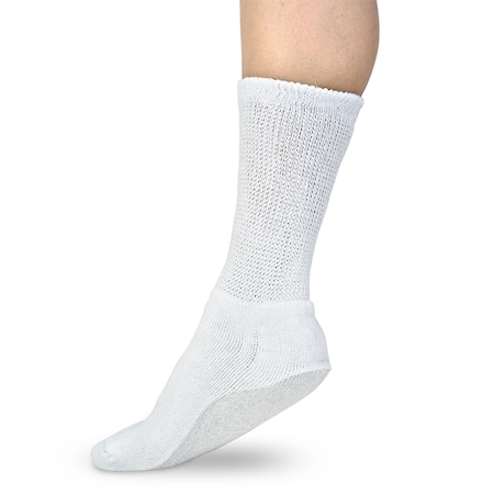Silipos Diabetic Gel Crew Socks, White, Size 9-11 1710 | Zoro