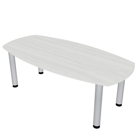 Skutchi Designs 5Ft Arc Boat Shaped Meeting Room Table Silver Post Legs ...