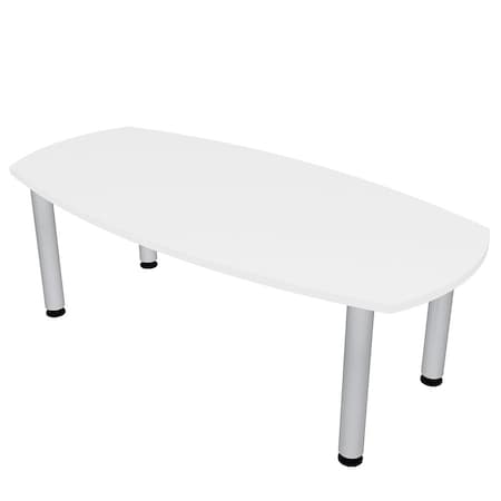 Skutchi Designs 3X6 Arc Boat Shaped Conference Table Silver Post Legs ...