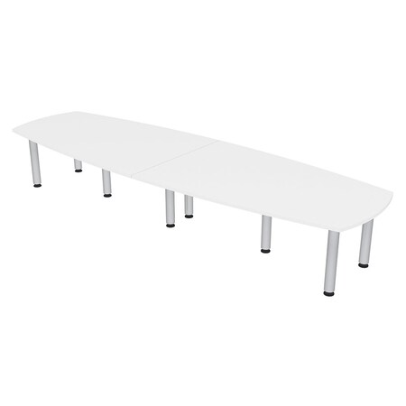 Skutchi Designs 12 Ft Arc Boat Conference Table with Silver Post Legs ...
