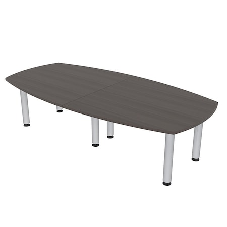 Skutchi Designs 8x4 Arc Boat Conference Room Table with Silver Post ...