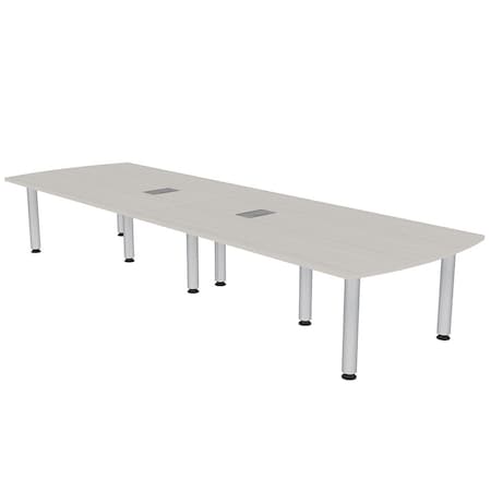 Skutchi Designs 10Ft Powered Arc Rectangle Conference Table with Silver ...