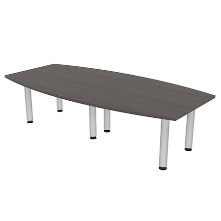 Skutchi Designs 8 Person Boat Conference Table with Silver Post Legs ...
